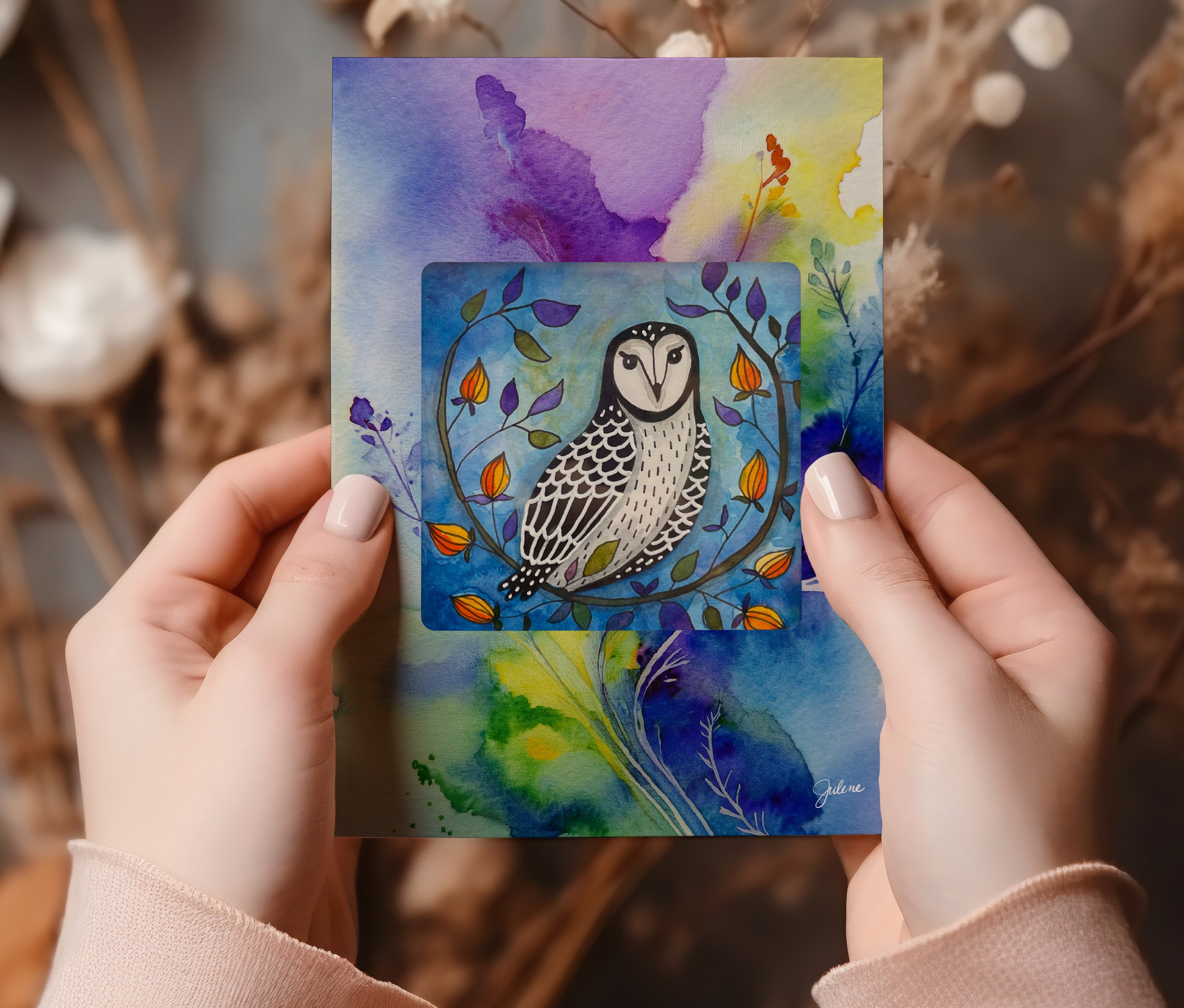 Barn Owl greeting card – Julene Ewert